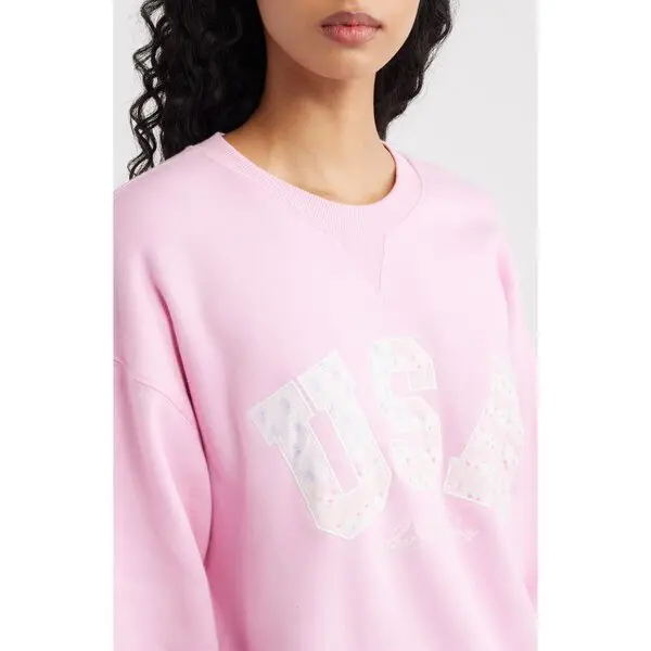 LoveShackFancy Palo Sweatshirt - Sunbeam Pink