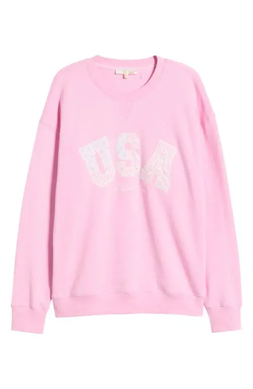 LoveShackFancy Palo Sweatshirt - Sunbeam Pink