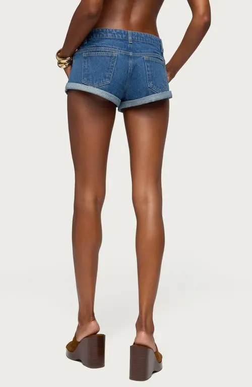 EDIKTED Cuffed Low Rise Denim Shorts