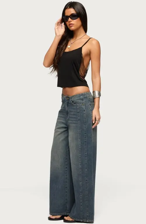 EDIKTED Donia Beaded Side Cutout Tank