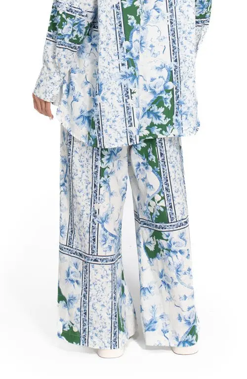 Agua Bendita Printed Wide Leg Cover-up Pants