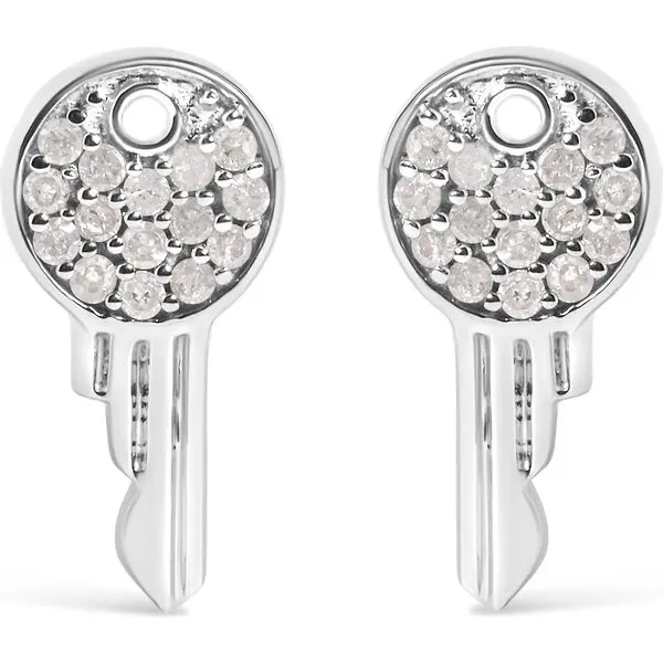 HAUS OF BRILLIANCE 925 Sterling 1/6ct Tdw Diamond Charm Earrings - Silver