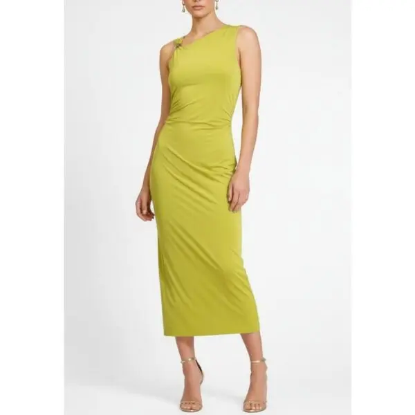 Rachel Rachel Roy Ivy Asymmetrical Drape Midi Dress - Green