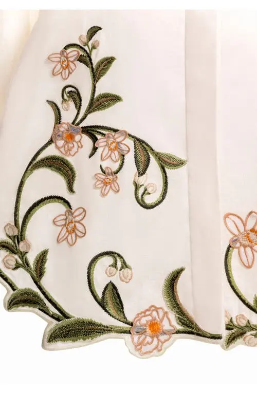 Agua Bendita Cecilia Valle Embroidered Linen Shirt