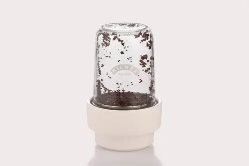 KILNER Food Prep Sprouting Set With Glass Jar And Ceramic Base