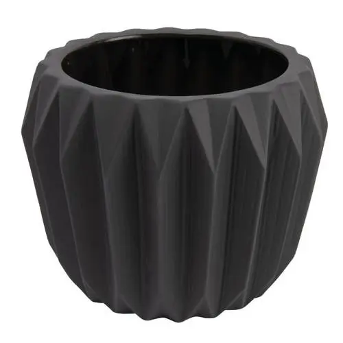 STORIED HOME Fluted Planter - Grey