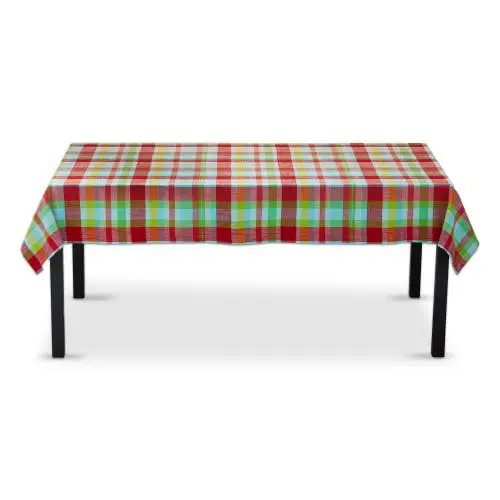 TAG Fresh Pick Plaid Tablecloth Multi Cotton Summer - Red