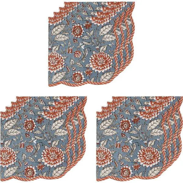 DANICA BRANDS Dahlia Block Print Napkinsset Of 12