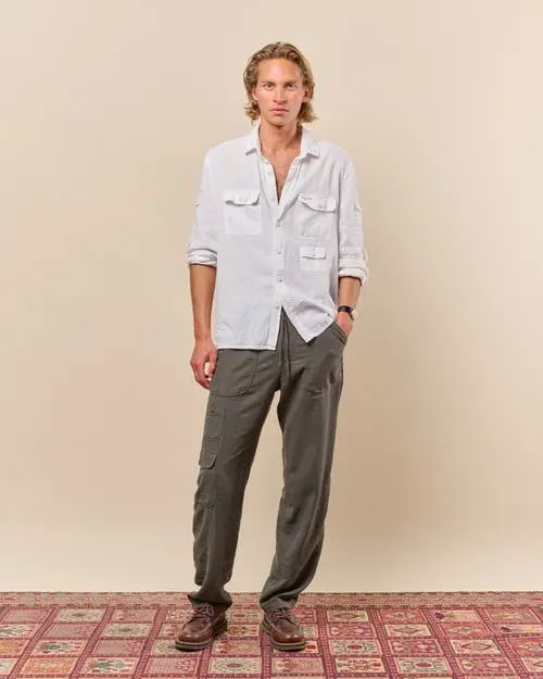 AMUNDSEN Traveller Linen Pants - Khaki