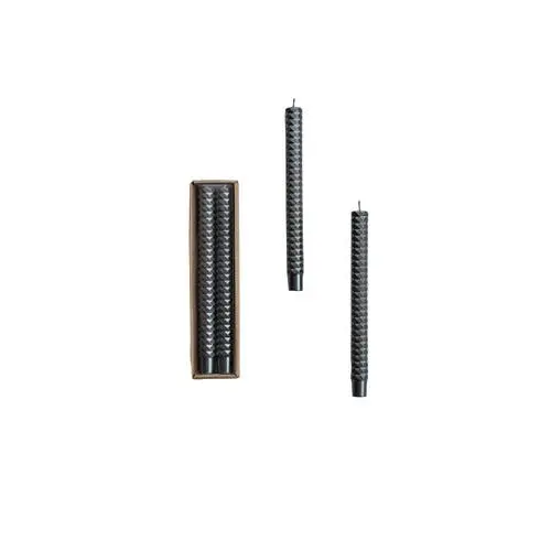 STORIED HOME 2-piece Unscented Faceted Taper Candles In Box - Platinum