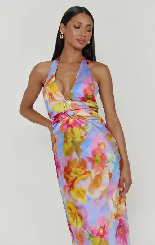 Show Me Your Mumu Chelsea Maxi Dress With Halter Neckline And Gold Hardware