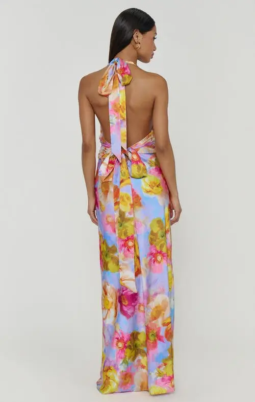 Show Me Your Mumu Chelsea Maxi Dress With Halter Neckline And Gold Hardware