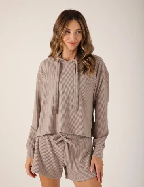 GLYDER Valley Cropped Hoodie - Latte