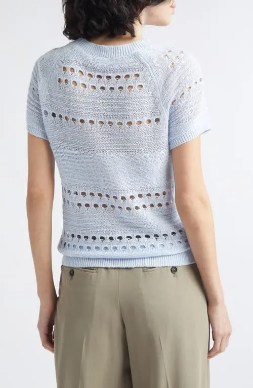 REISS Chloe Raglan Sleeve Semisheer Linen Knit Sweater