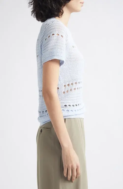REISS Chloe Raglan Sleeve Semisheer Linen Knit Sweater