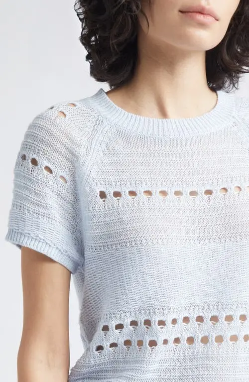 REISS Chloe Raglan Sleeve Semisheer Linen Knit Sweater