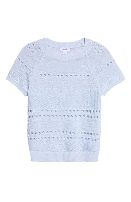 REISS Chloe Raglan Sleeve Semisheer Linen Knit Sweater