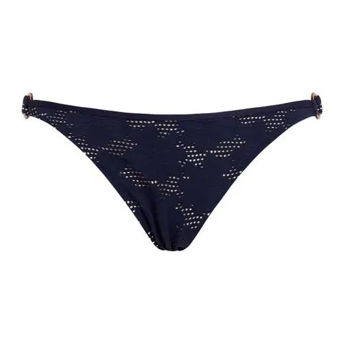 Vilebrequin Jacquard Fleur Broderie Anglaise Mini Brief Bikini Bottom - Navy