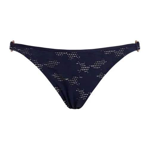 Vilebrequin Jacquard Fleur Broderie Anglaise Mini Brief Bikini Bottom - Navy