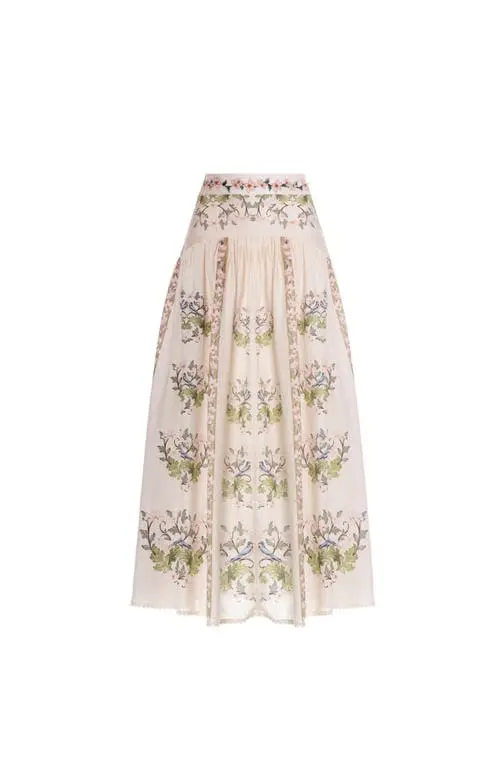 Agua Bendita Curuá Anhelo Linen Maxi Skirt - Multicolor