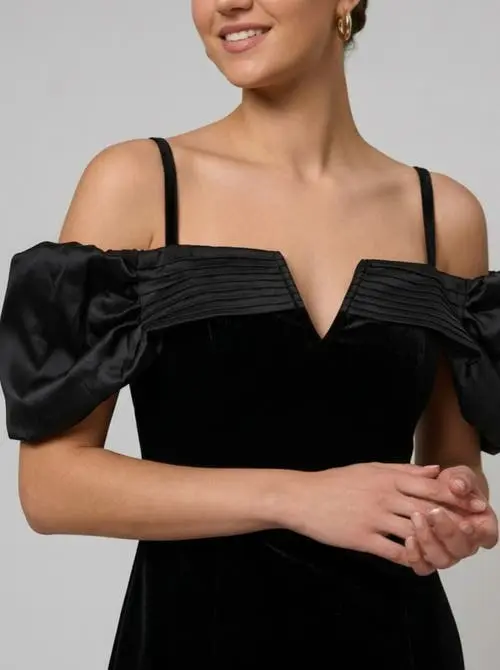 Rachel Rachel Roy Valentina Velvet Mini Dress With Taffeta Sleeves