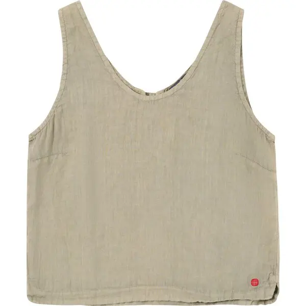 AMUNDSEN Safari Linen Top - Olive Ash