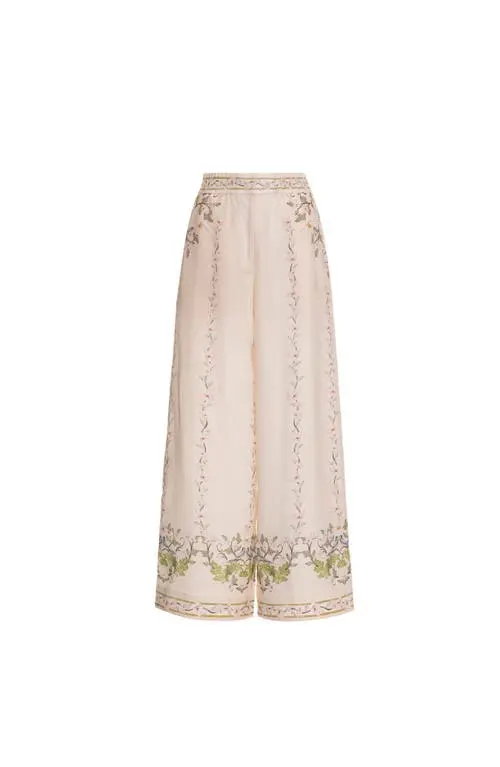 Agua Bendita Tota Anhelo Silk Twill High-rise Floral Print Pants - Multicolor