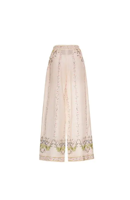 Agua Bendita Tota Anhelo Silk Twill High-rise Floral Print Pants - Multicolor