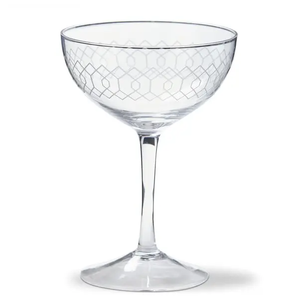 TAG Fitz Etched Coupe Glass Glass 10 Oz 4.21 X 4.21 X 5.98 - Clear