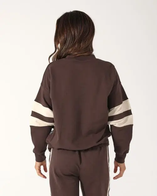 GLYDER Vintage Oversized Sweatshirt - Java/oatmilk