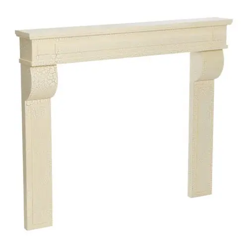 STORIED HOME Lodge Decorative Fireplace Mantel - Cream