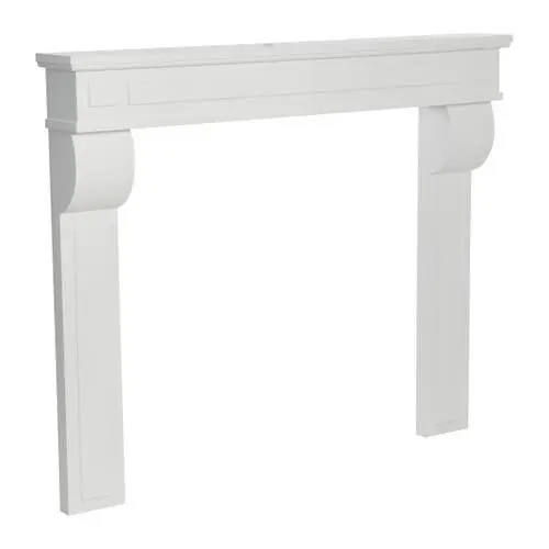 STORIED HOME Lodge Decorative Fireplace Mantel - White