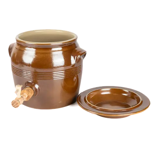 UNE VIE NOMADE Vintage Vinegar Berry Jar With Lid - Brown - Medium