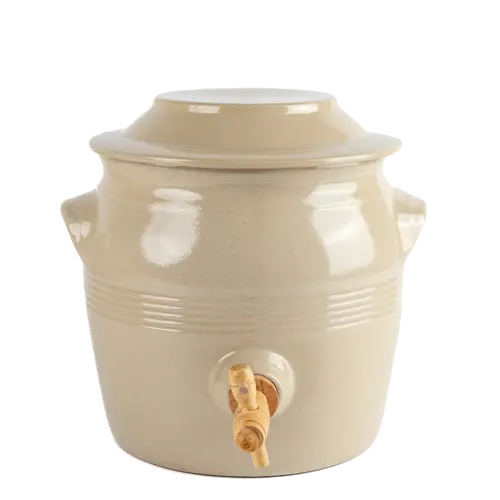 UNE VIE NOMADE Vintage Vinegar Berry Jar With Lid - White - Medium