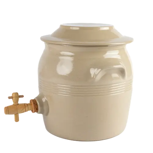 UNE VIE NOMADE Vintage Vinegar Berry Jar With Lid - White - Medium