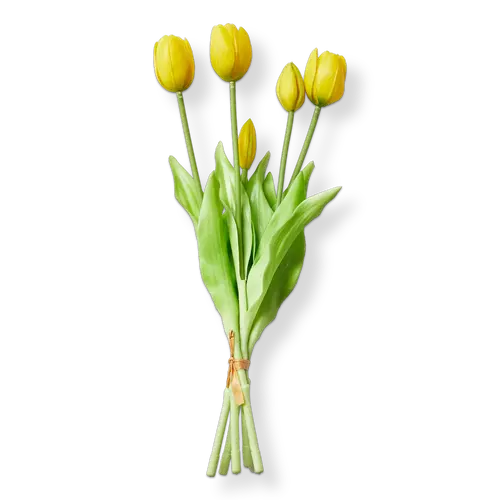 TAG Soft Touch Faux Tulip Bunch Silicone Spring - Yellow