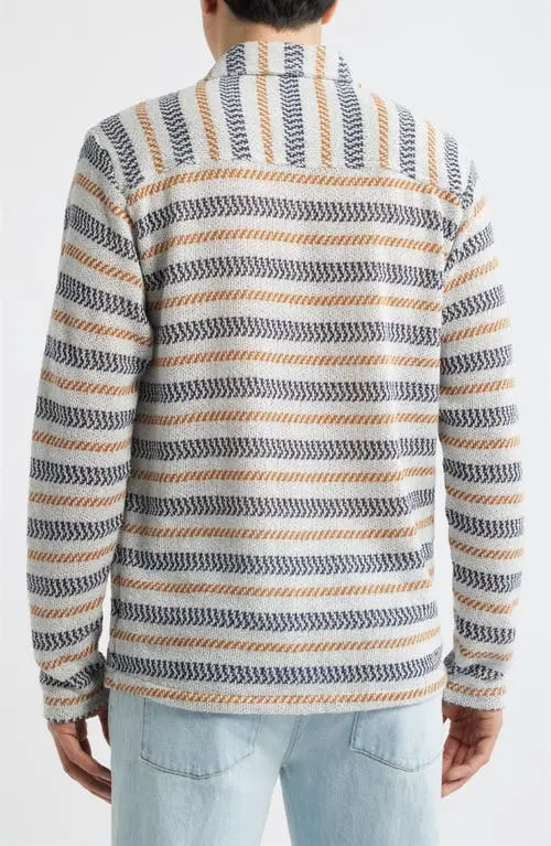 KROST Speckled Stripe Knit Button-up Shirt