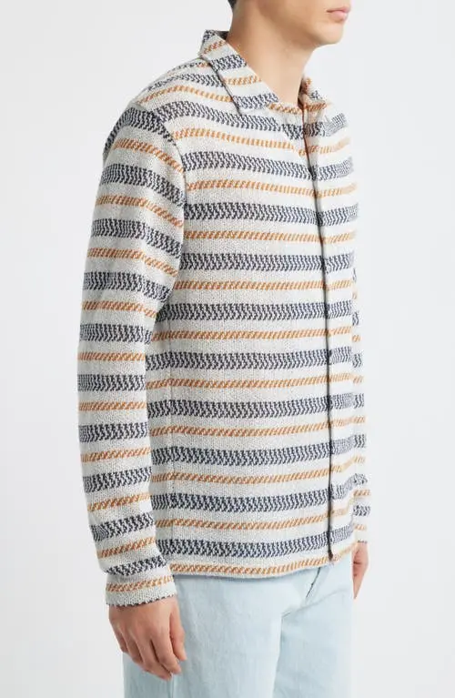 KROST Speckled Stripe Knit Button-up Shirt