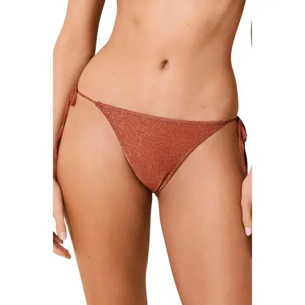 Solid & Striped Iris Glitter Bikini Bottoms - Spice