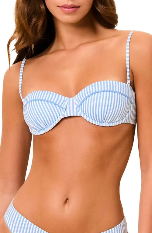Solid & Striped Juliette Underwire Seersucker Bikini Top - Blue Lagoon
