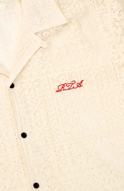 RtA Nathan Oversized Open Weave Button-up Camp Shirt