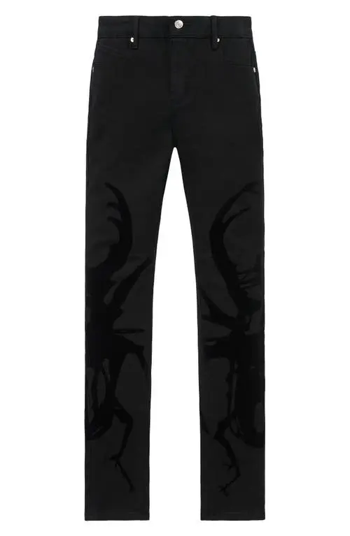 RtA Bryant Graphic Skinny Jeans - Black Beetle