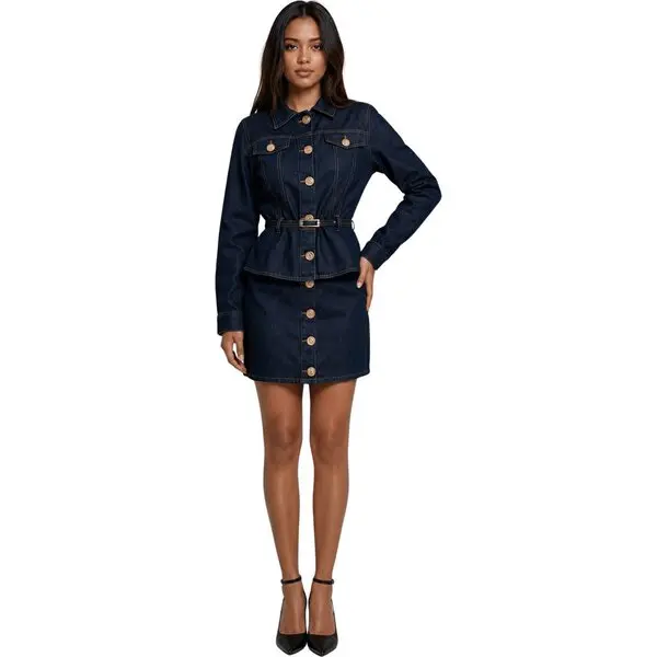 AKALIA The Monaco Denim Mini Skirt - Denim Blue