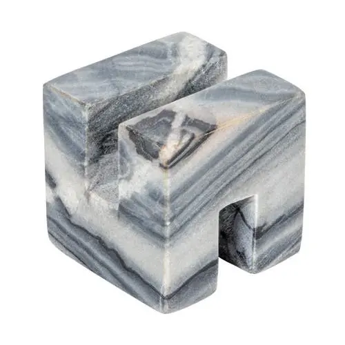 STORIED HOME Contemporary Marble Cookbook Stand - Grey