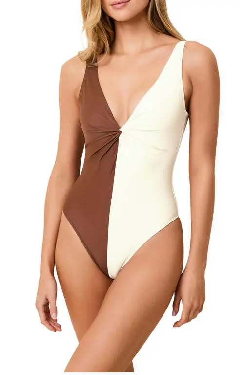 Solid & Striped The Enza Colorblock One-piece Swimsuit - Brule/coconut