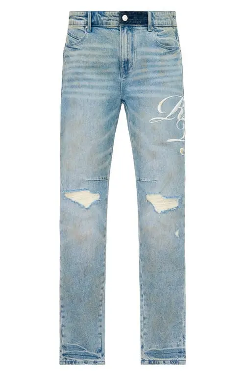 RtA Bryant Skinny Jeans - Ciel Fade Cursive