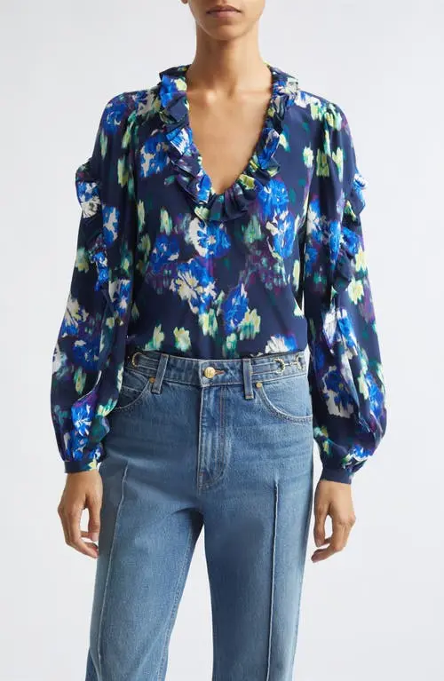 Ulla Johnson Marguerite Ruffle Silk Top