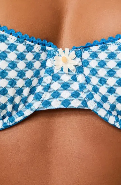 Solid & Striped The Daphne Bikini Top - Cosmic Blue Gingham