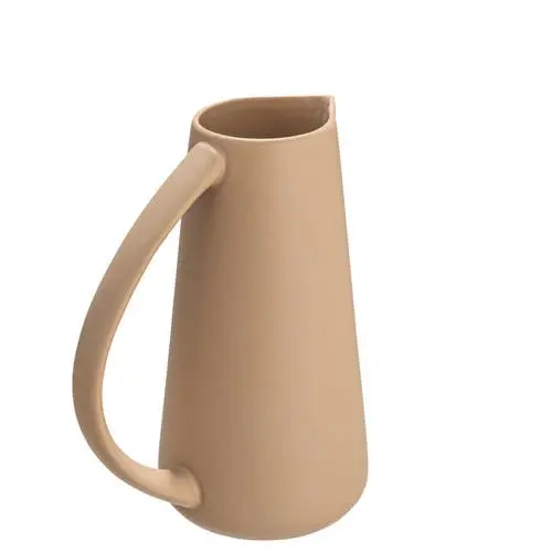 STORIED HOME Modern Stoneware Pitcher - Tan