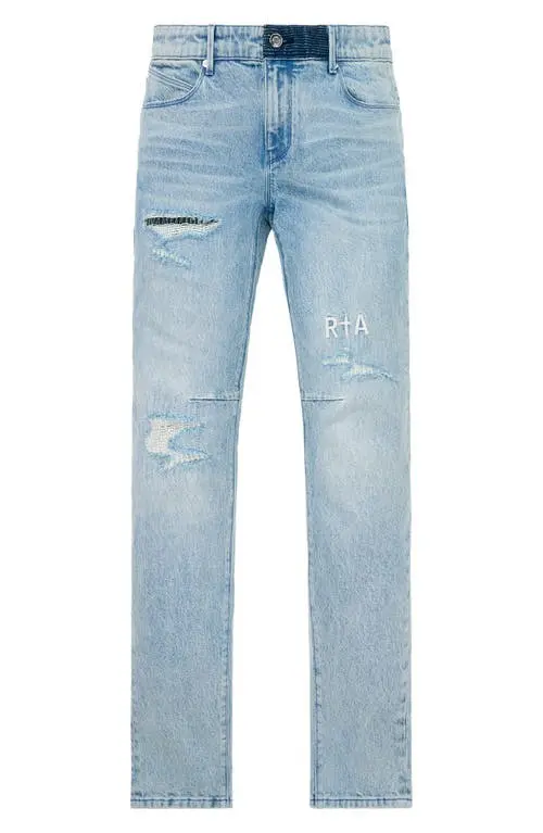 RtA Clayton Rip & Repair Skinny Jeans - Frayed Indigo
